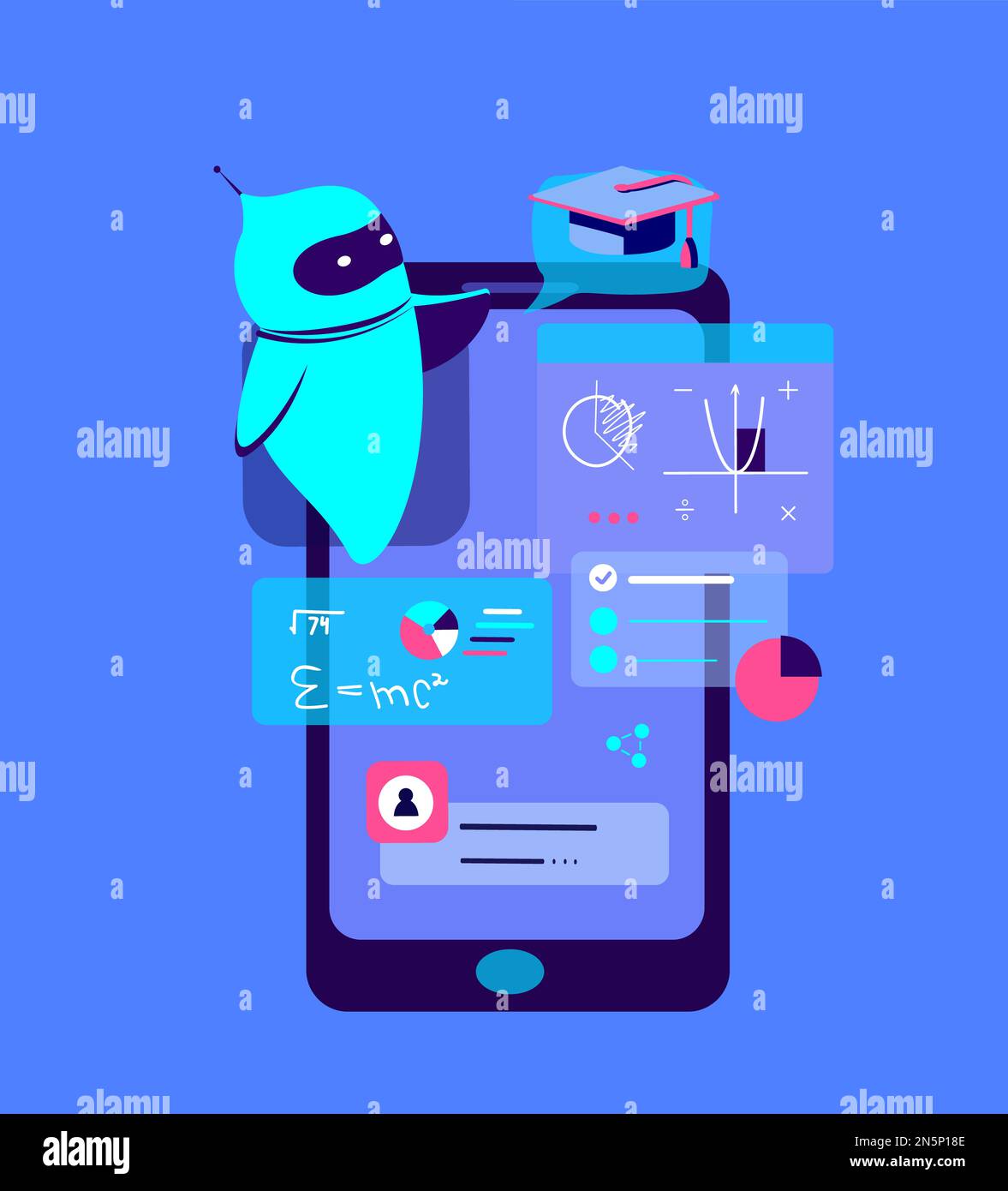 Teacher Cyber Robot Bot.Artificial Intelligence.Coach Help Pupil ...