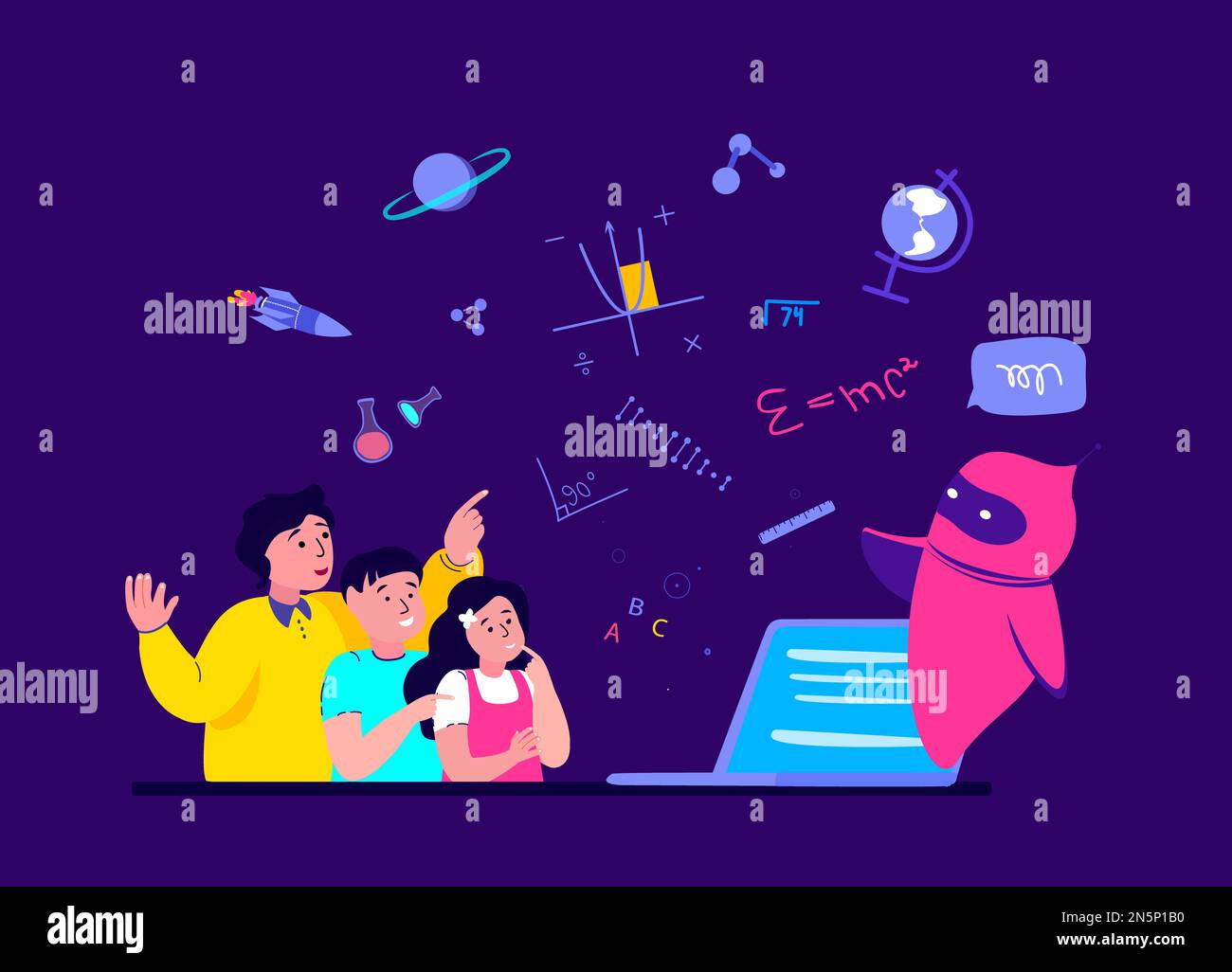 Smart Cyber Chat bot Help Children Teaching them. School Homework ...