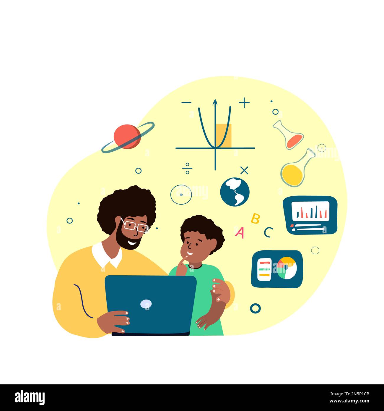 Online Education for Children. Parents,Mother,Father, Children Students ...