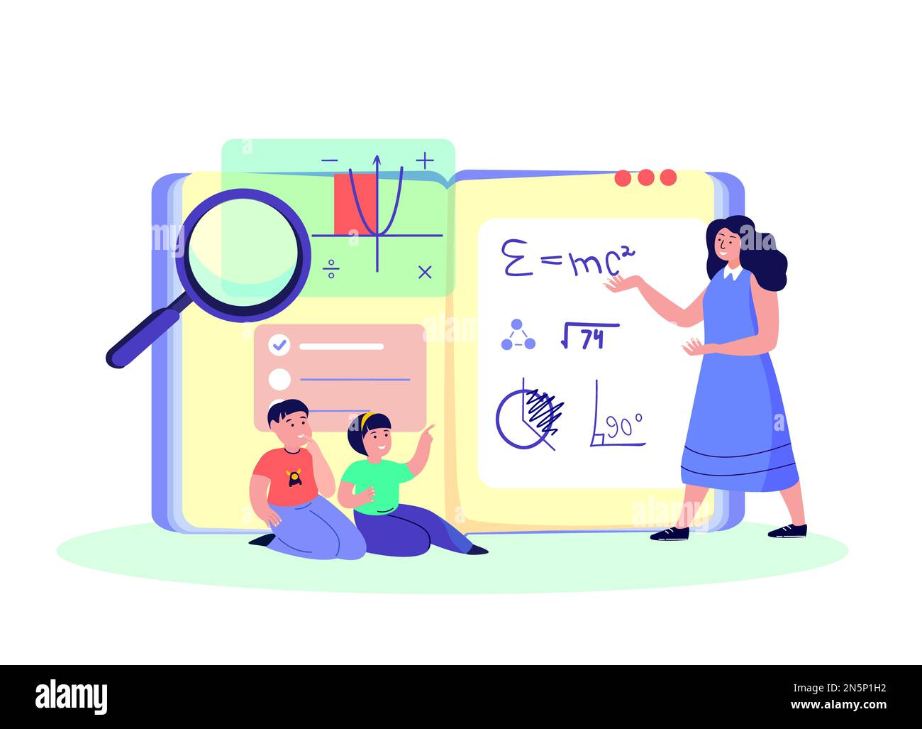 Class Tutorial Education for Children.Teacher Coach Explain Knowledge ...