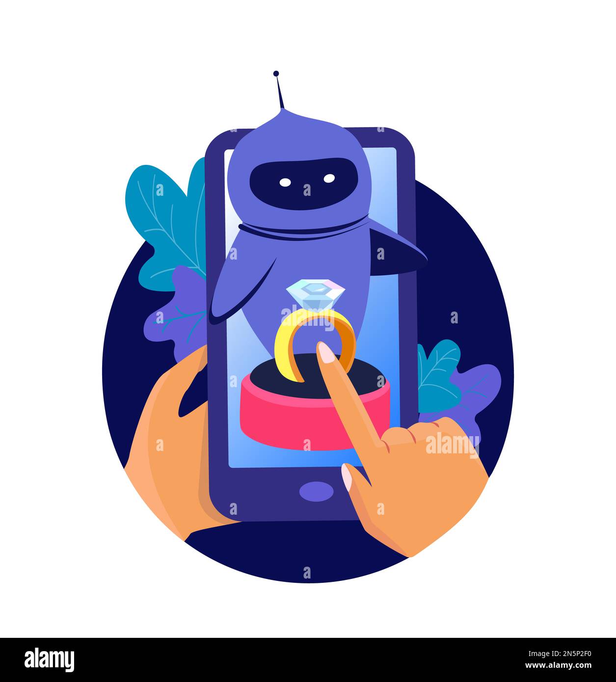 Robot Cyborg Hold Wedding Dimond Ring Box for Proposal. Jewelry for ...