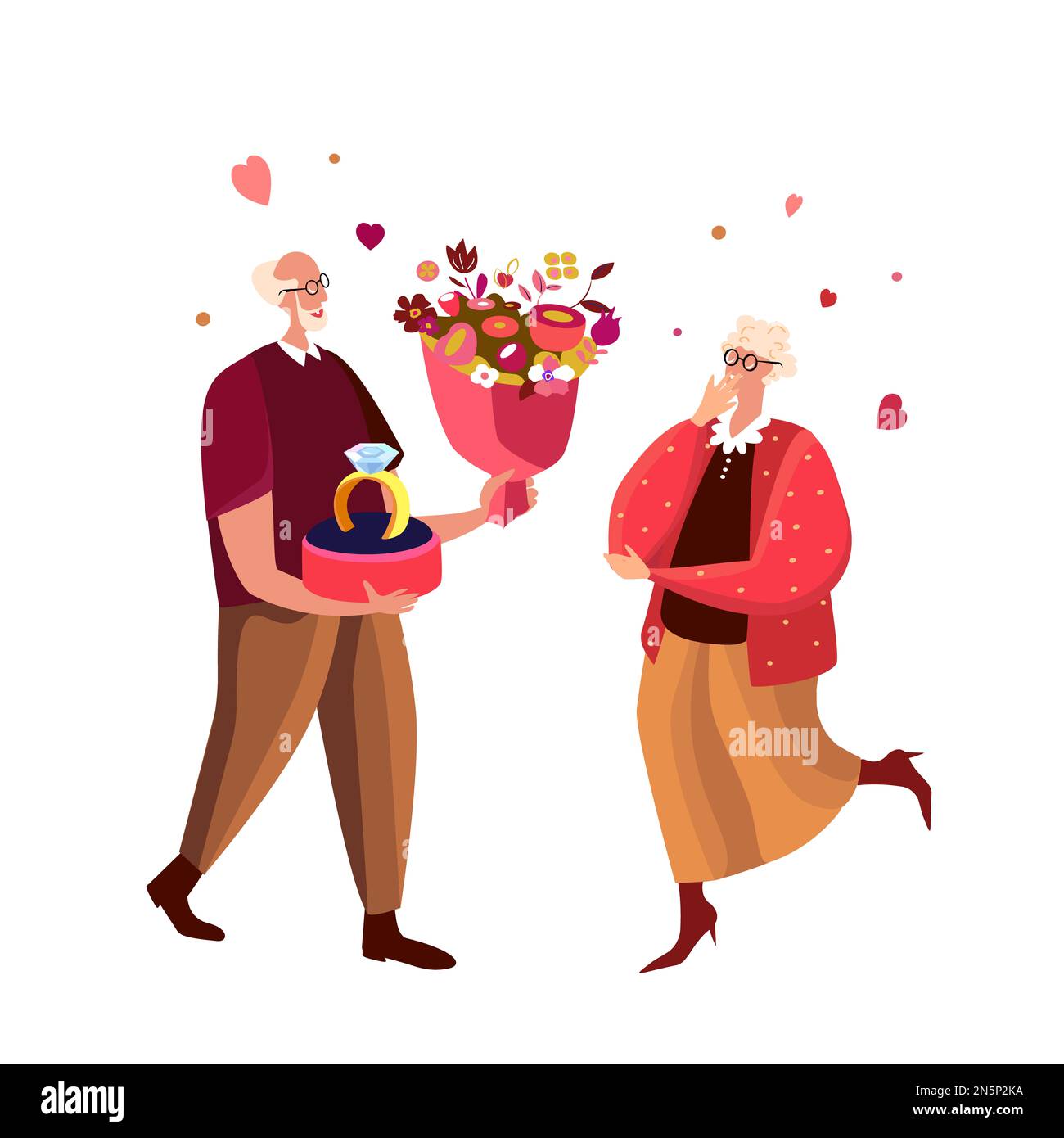 Smiling old couple making heart Cut Out Stock Images & Pictures - Alamy