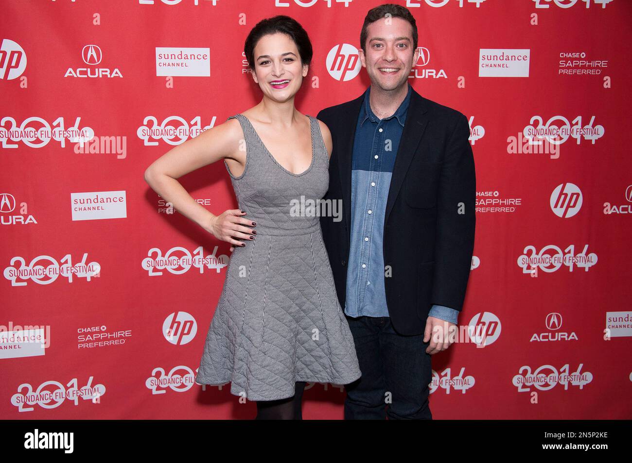 Actress Jenny Slate and Actor Gabe Liedman pose at the premiere of the ...