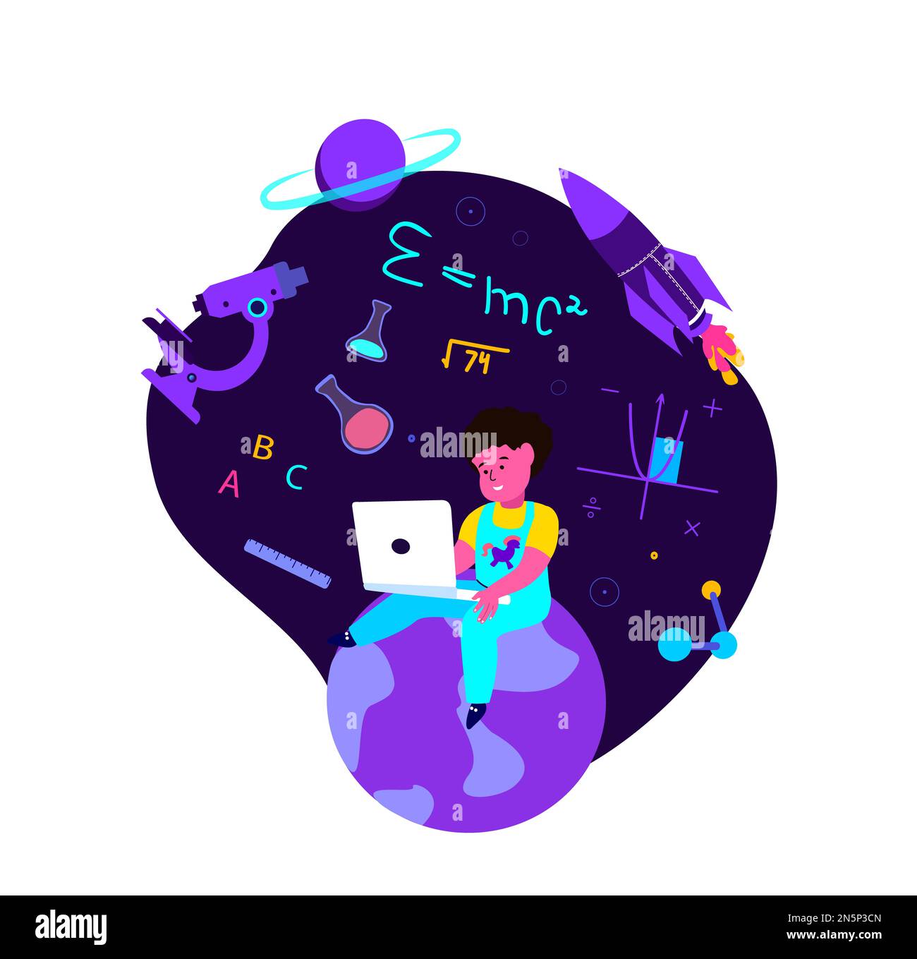 Remote Education.Online Digital Lesson Tutorial Education for Child ...