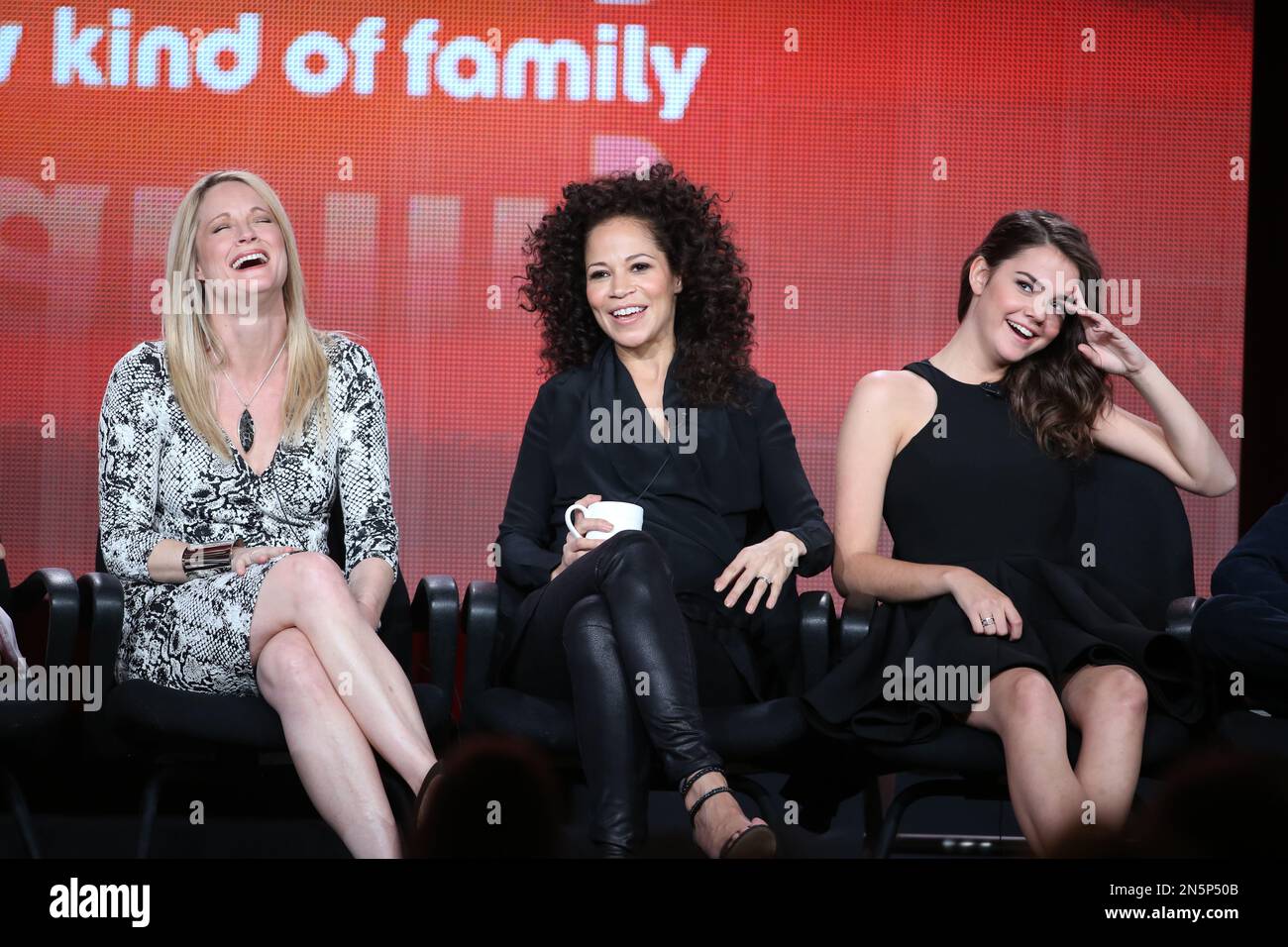 From left, actors Terri Polo, Sherri Saum, and Maia Mitchell ...