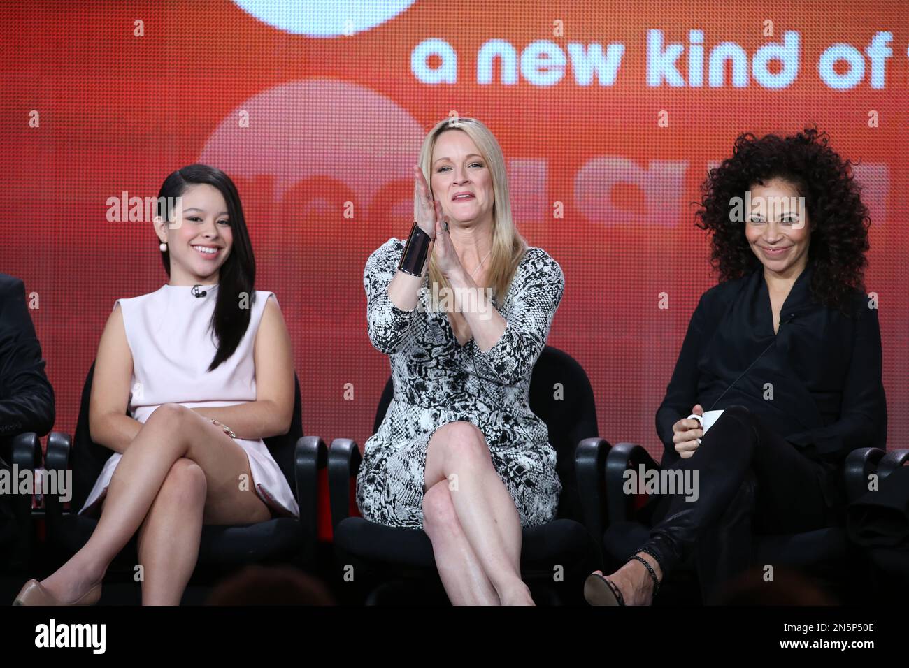 From left, actors Cierra Ramirez, Terri Polo, and Sherri Saum ...