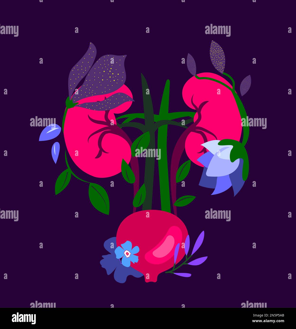 Beautiful Flowered Kidneys,Bladder Nephros,Kidney,Renal System,Flowers ...