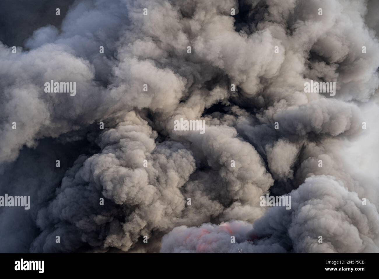 HETEREN, NETHERLANDS - FEBRUARY 9: Large structure fire in Poort van ...