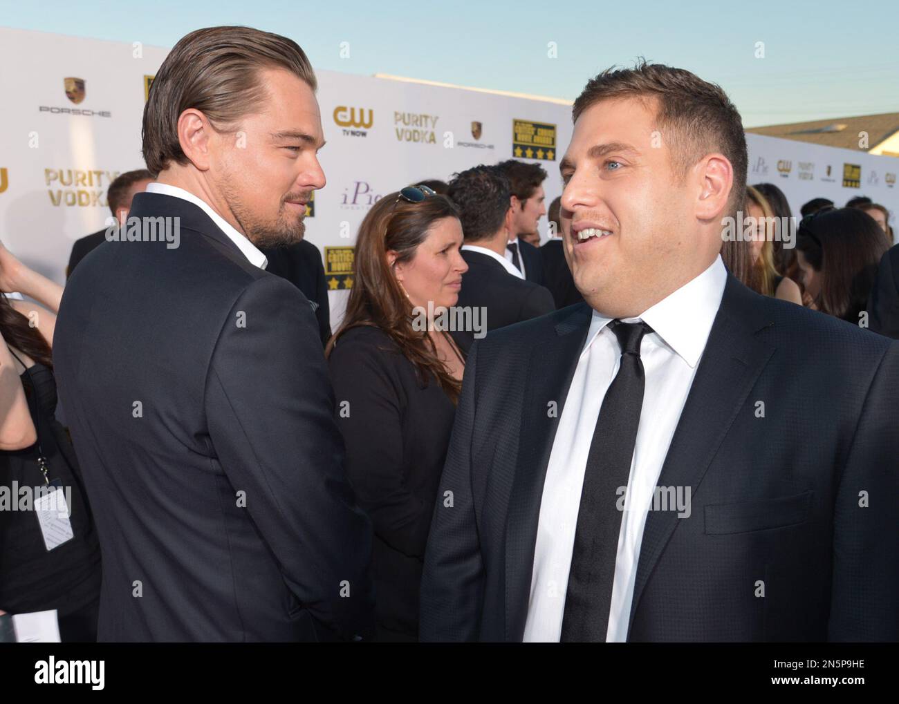 Leonardo DiCaprio, left, and Jonah Hill arrive at the 19th annual ...