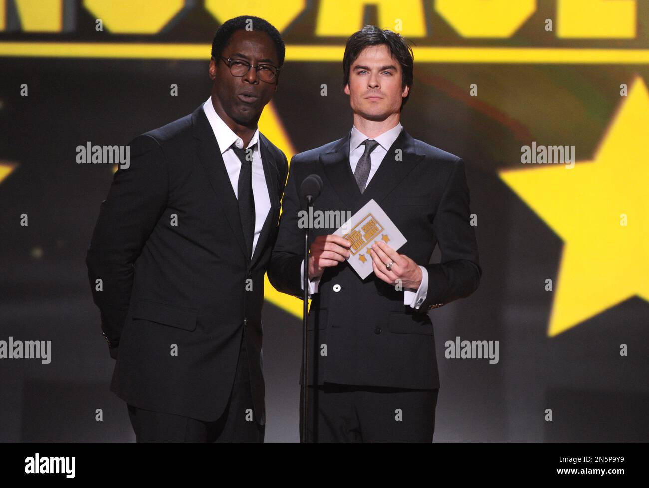 Isaiah Washington, left, and Ian Somerhalder speak on stage at the 19th ...