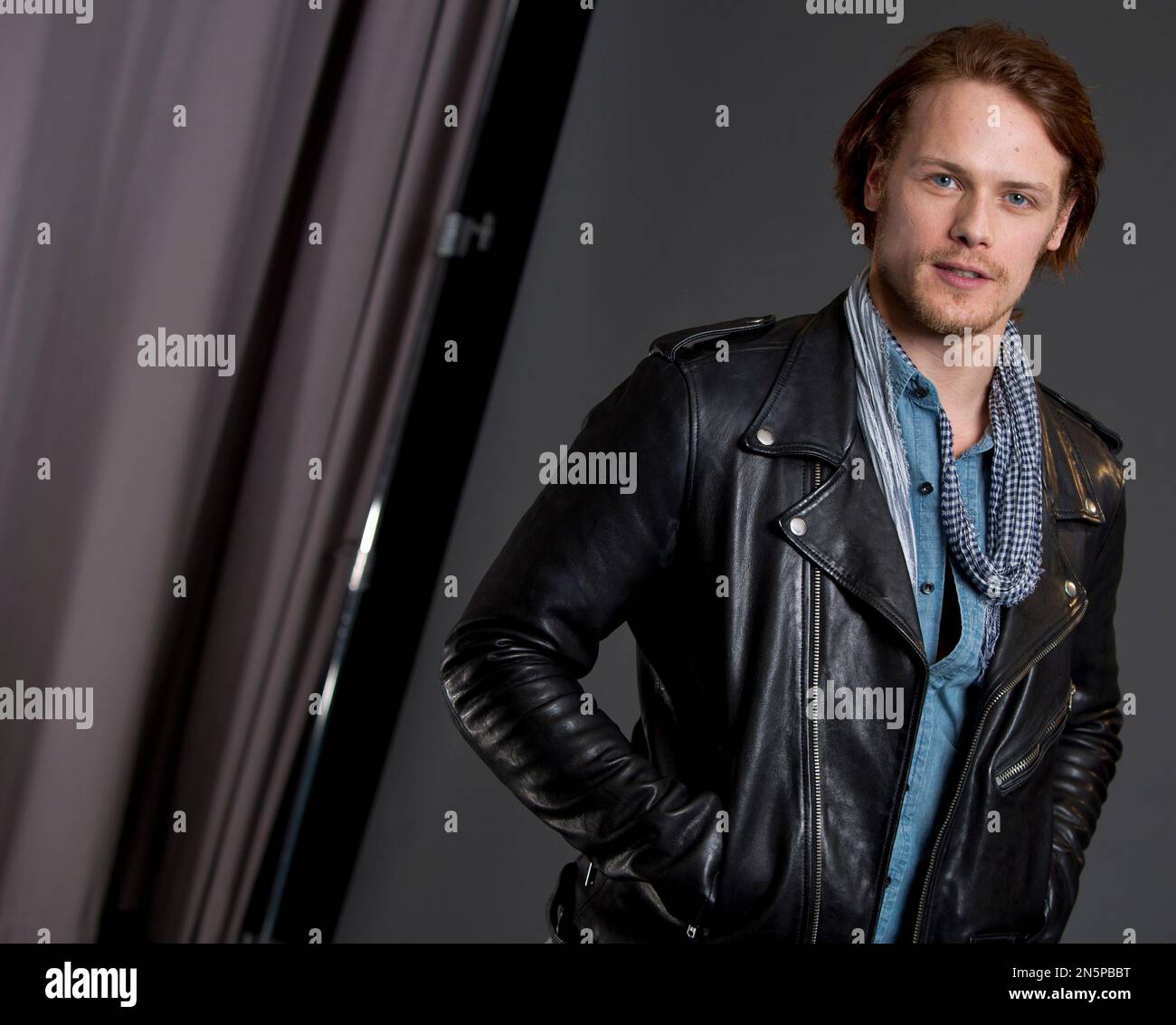 Actor and co-star of the Starz series "Outlander," Sam Heughan poses ...