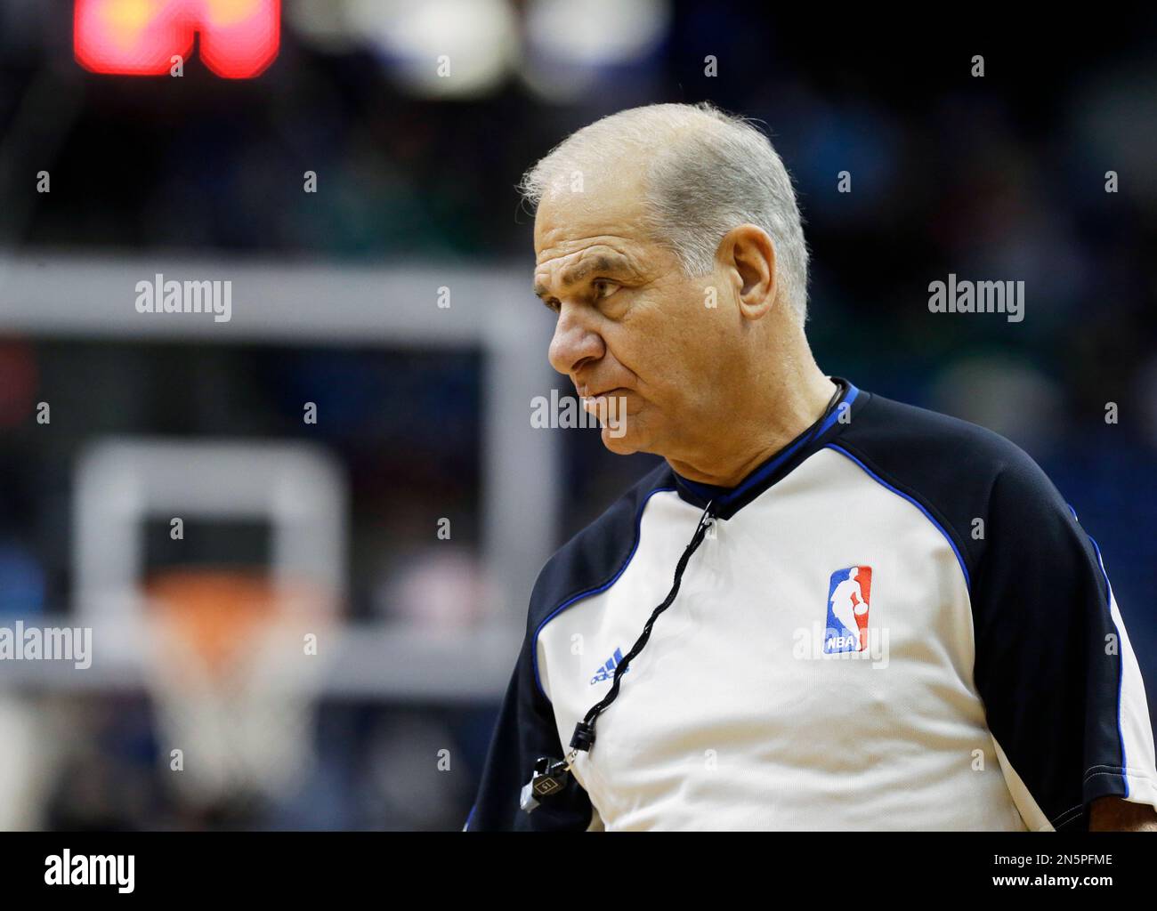 NBA referee Bennett Salvatore officiates in the second half of an NBA ...