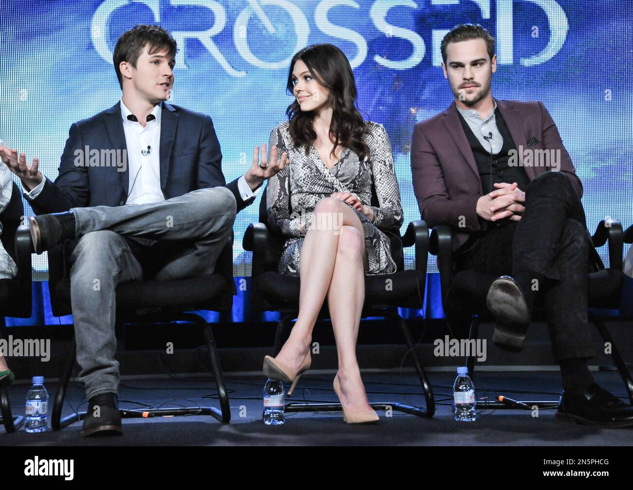 From left, Matt Lanter, Aimee Teegarden, Grey Damon, and Josh ...