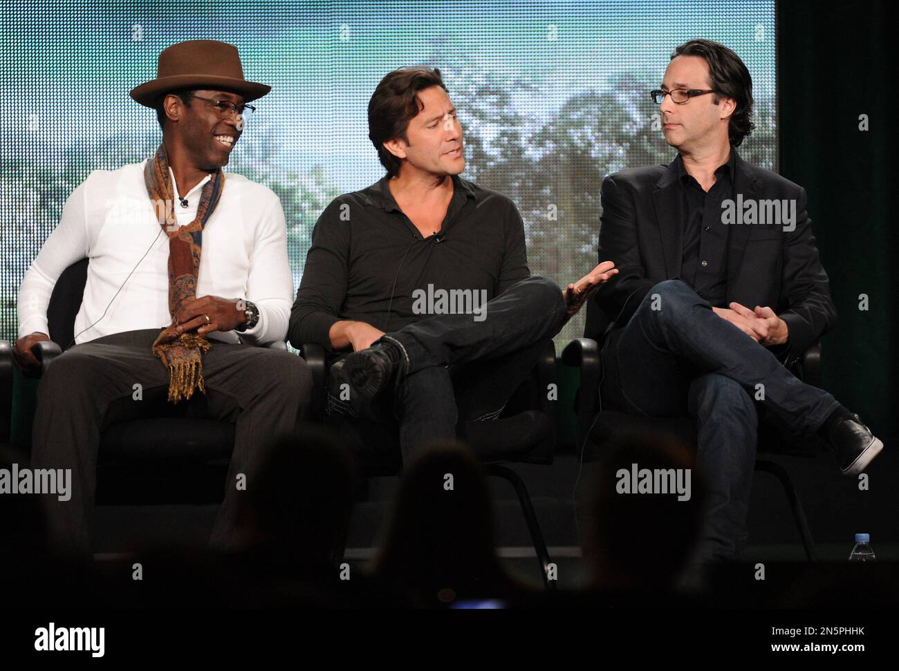 From left, cast members Isaiah Washington and Henry Ian and executive ...