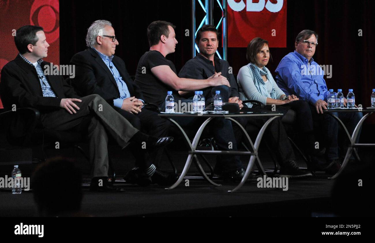From left, Rob Doherty, Gary Glasberg, Jonathan Nolan, Greg Plageman ...