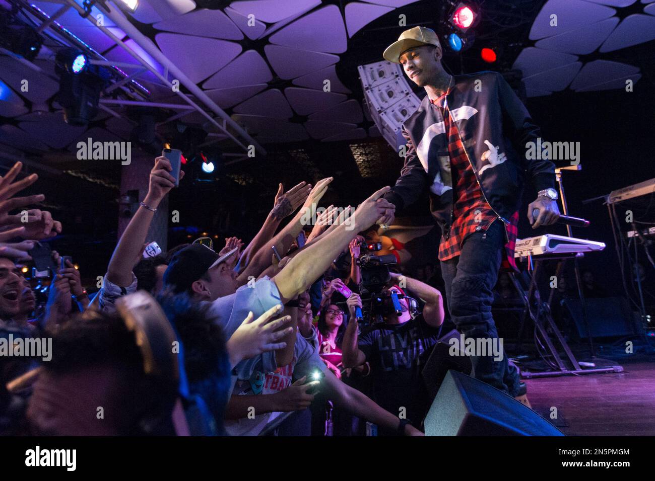 Rapper Tyga performs on stage during filming of SKEE Live on Tuesday ...