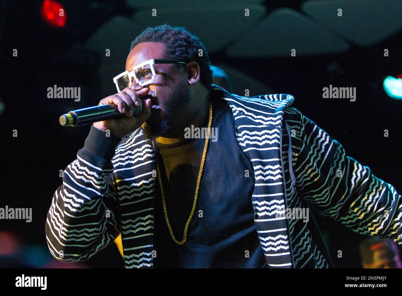 Rapper T-Pain performs on stage during filming of SKEE Live on Tuesday ...