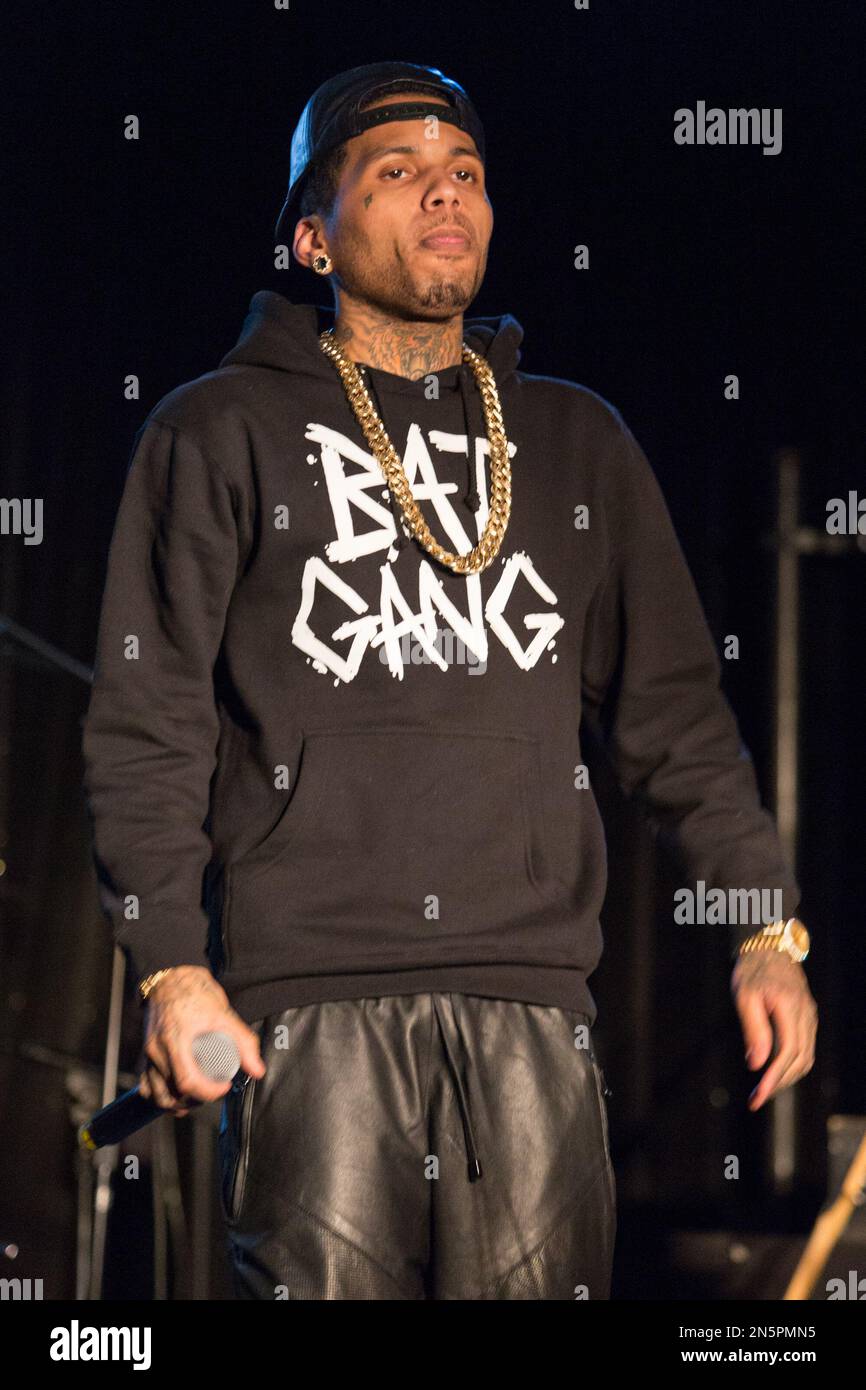 Rapper Kid Ink performs on stage during filming of SKEE Live on Tuesday ...