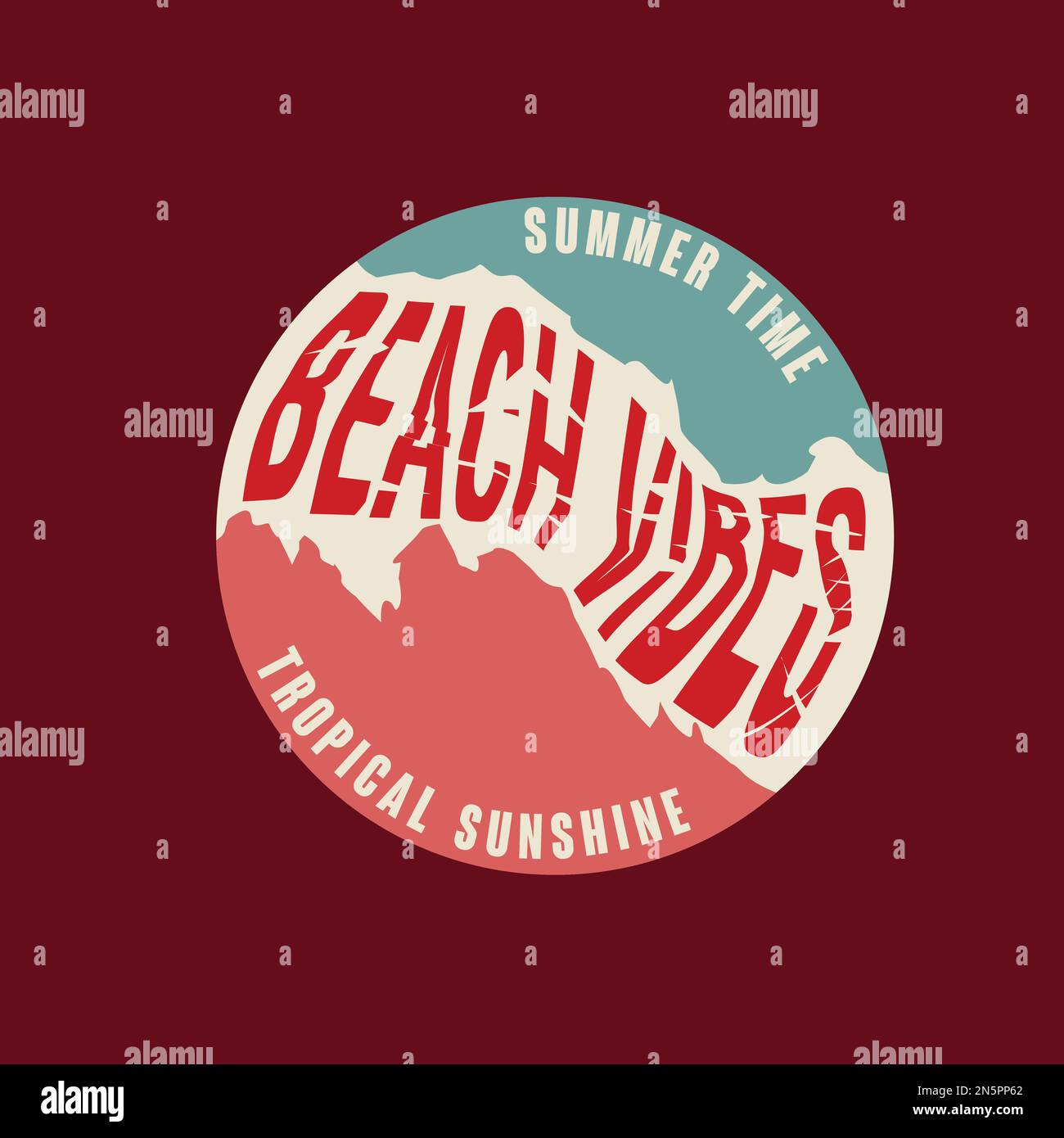 Beach Vibes Summer time tropical sunshine typography ocean sticker ...