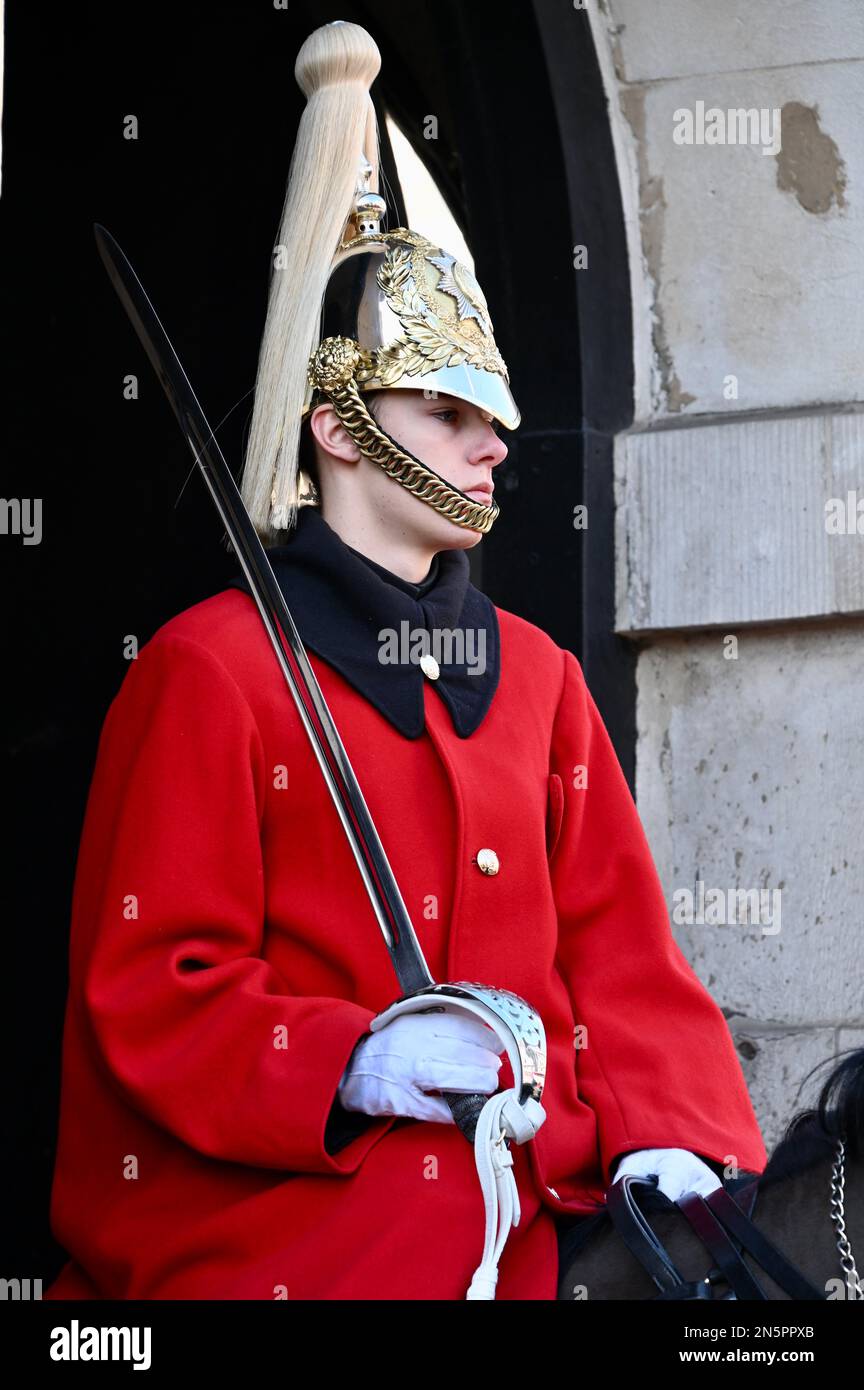 Life Guard on duty, Whitehall, London. UK Stock Photo - Alamy