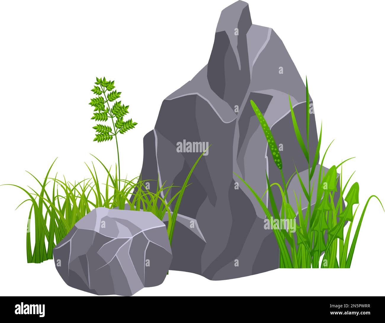 Moss on granite stone Cut Out Stock Images & Pictures - Alamy