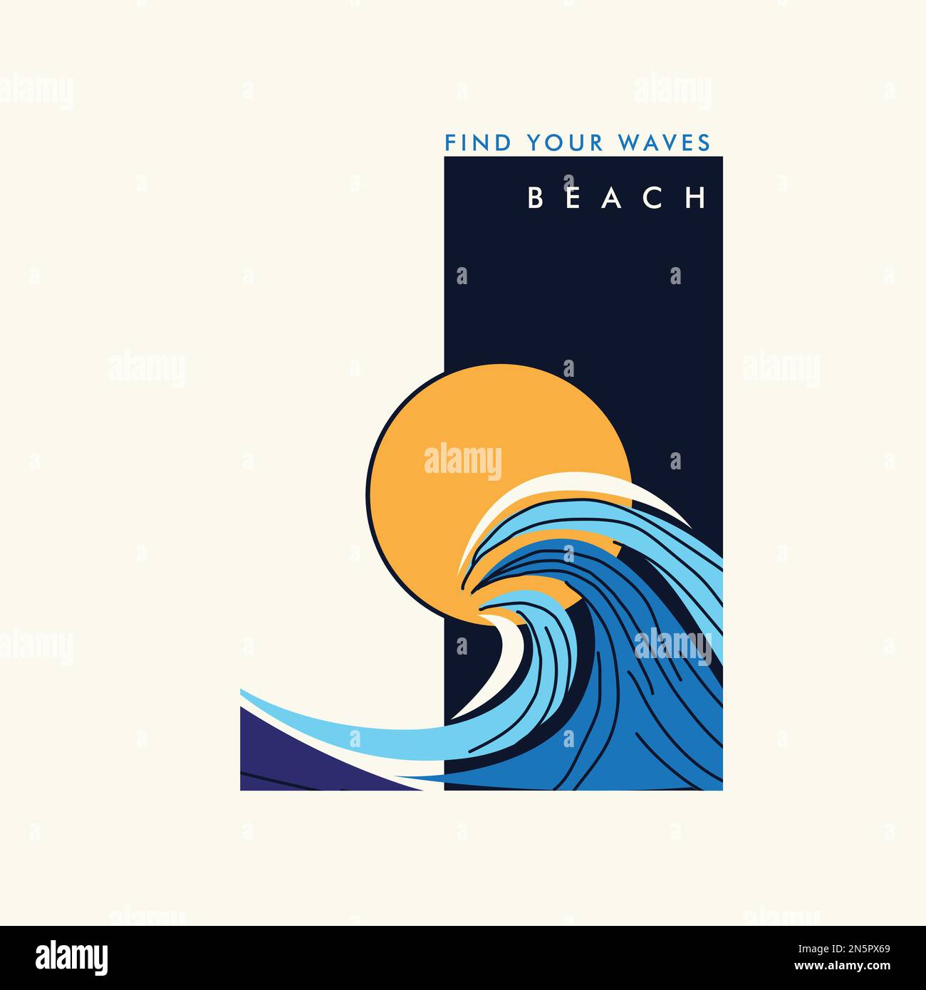 Find your Waves Beach sunset Poster design for t shirt,posters, banner ...