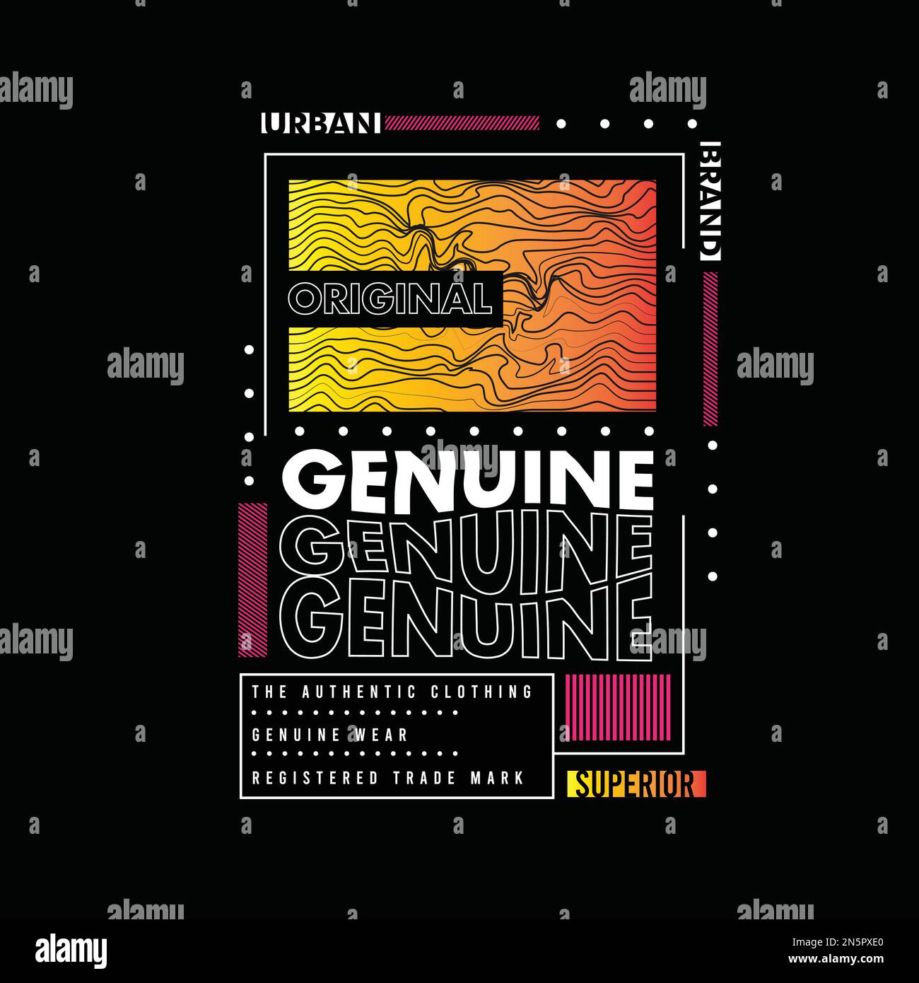 Genuine Original Urban Typography superior wave line gradient authentic ...