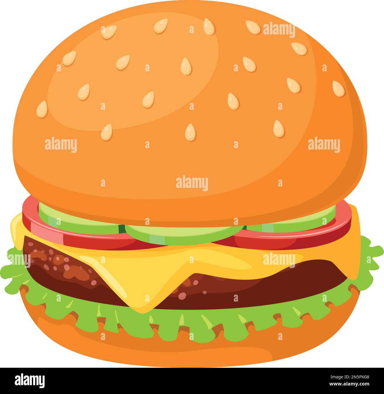 Burger cartoon icon. Hamburger fast food symbol Stock Vector Image ...