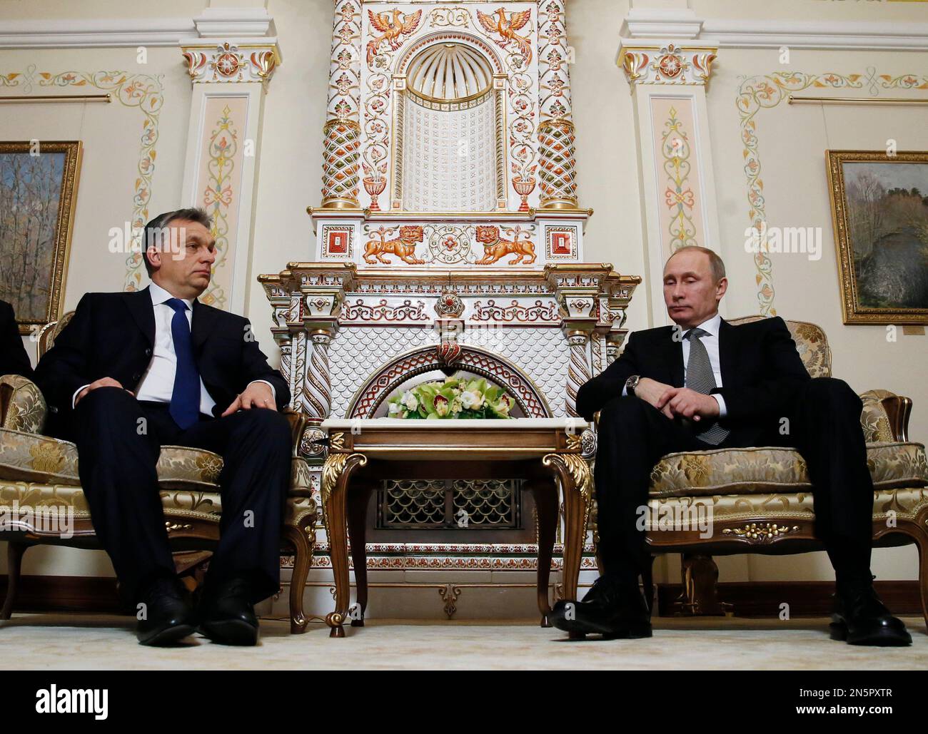 Russian President Vladimir Putin, right, and Hungarian Prime Minister ...