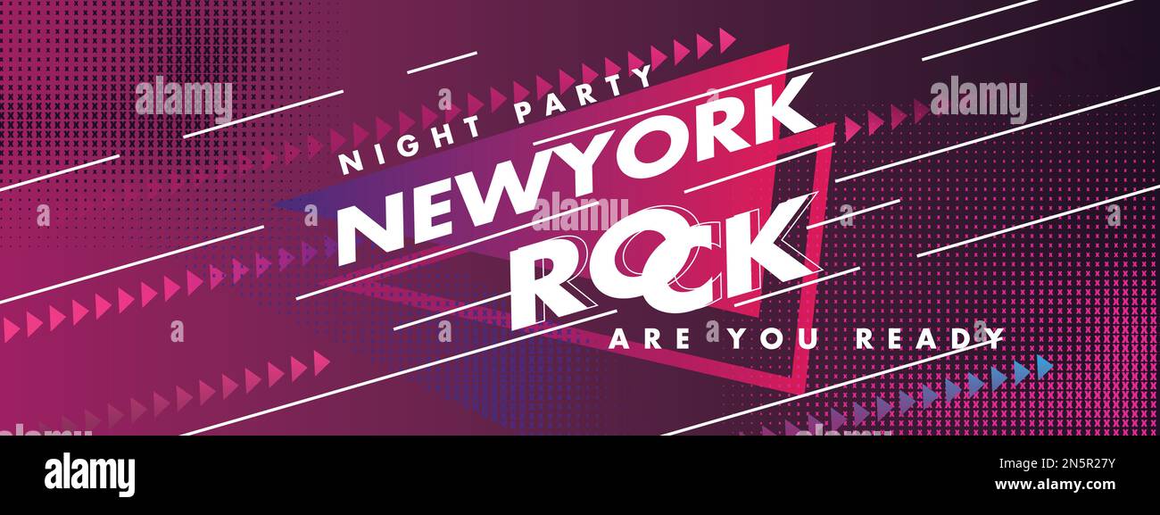 New York Rock Party Banner Design pattern Background Celebration design ...
