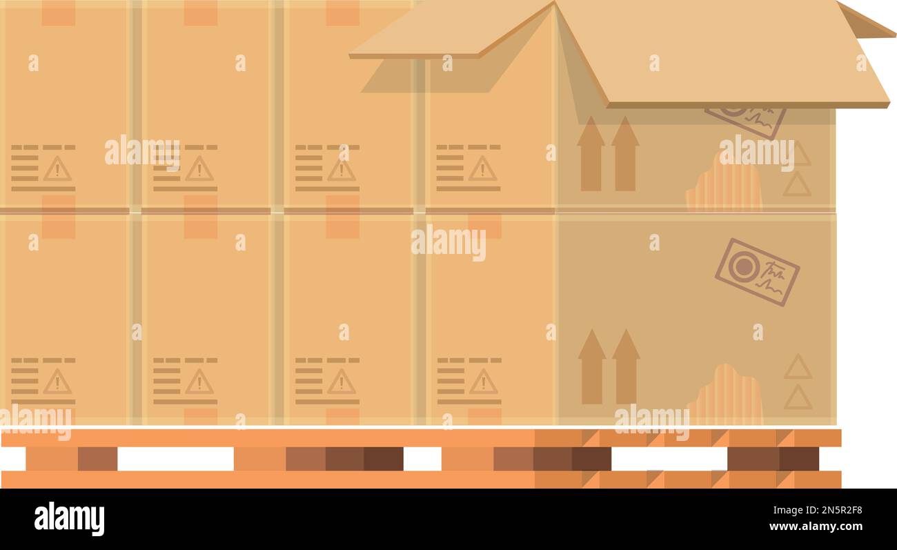 Cargo pallet with cardboard boxes. Shipping service freight Stock ...