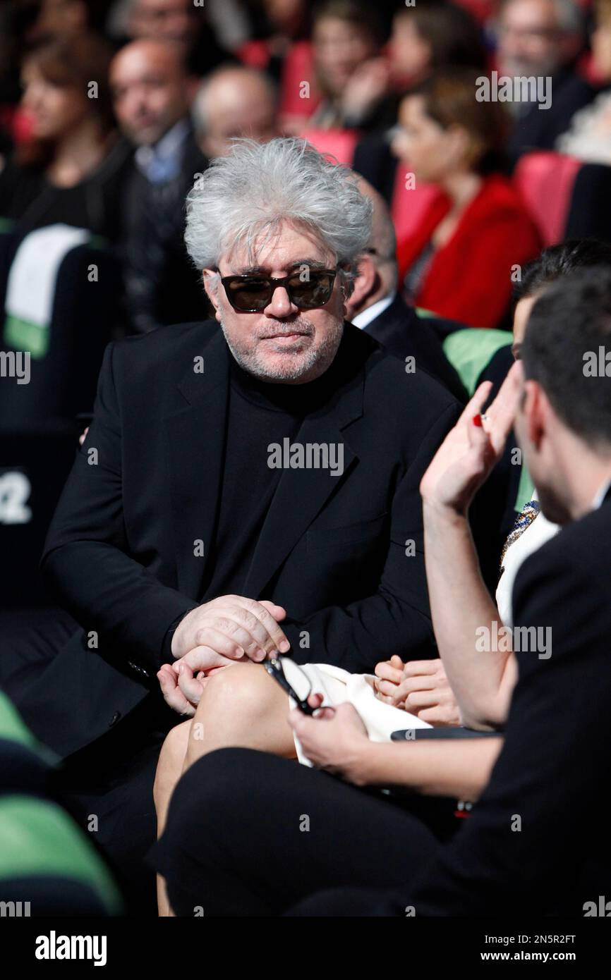 Spanish director Pedro Almodovar talk with actors before the ceremony ...