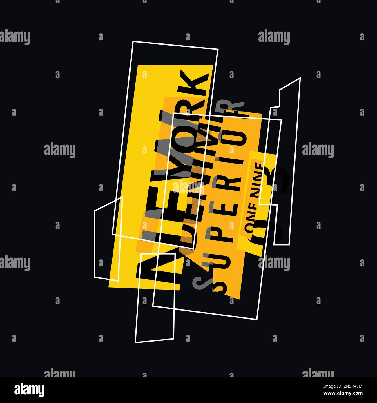 New York Superior Typography Distortion Sliced Text Lettering Graphic ...