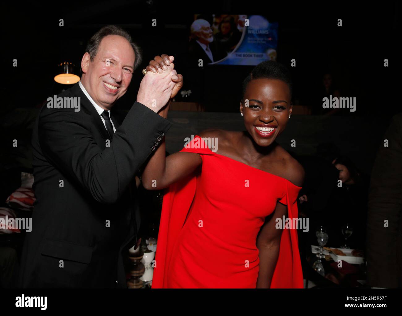 Hans Zimmer, left, and Lupita Nyong'o attend the FOX after party for ...