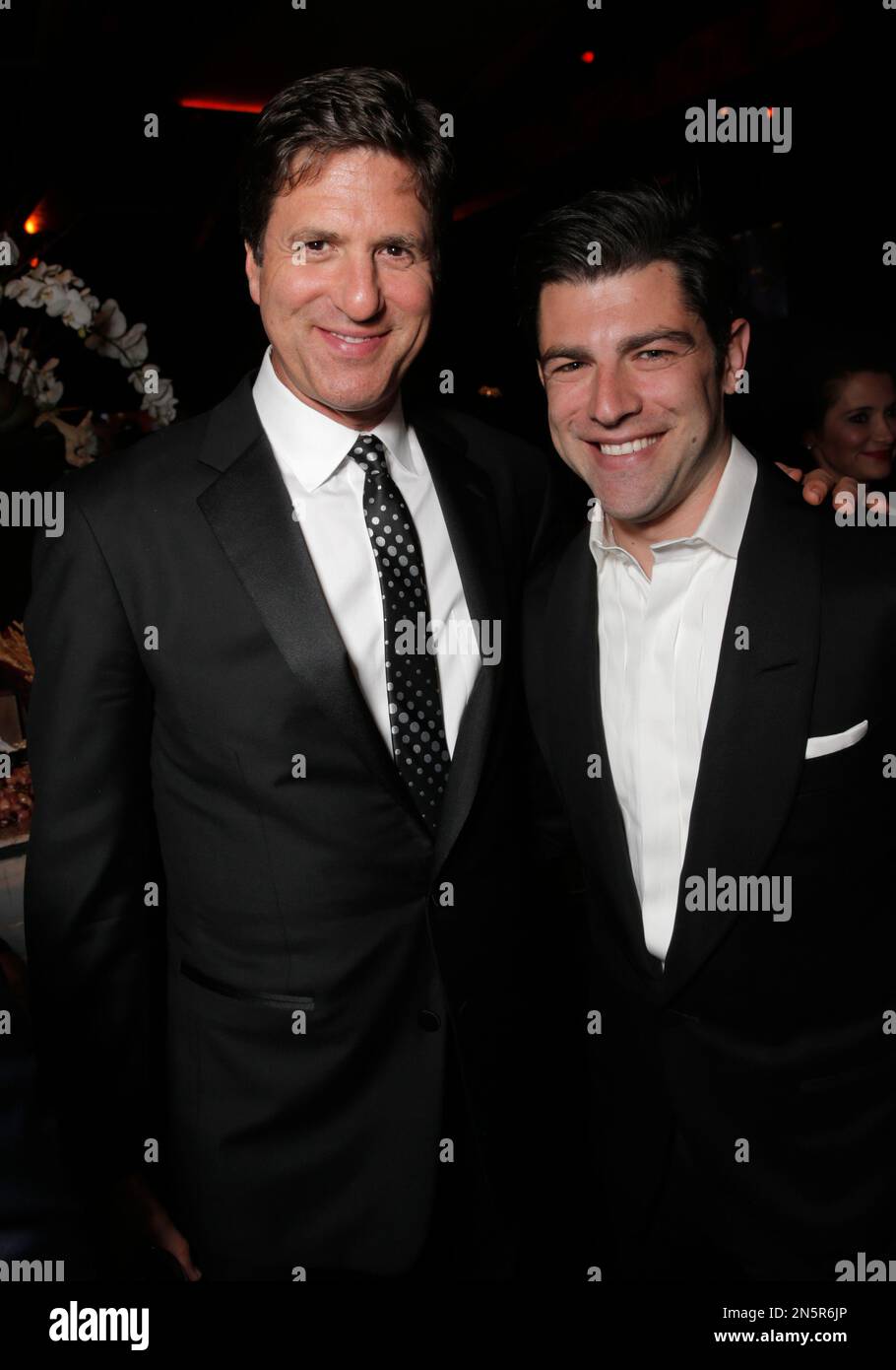 Steve Levitan, left, and Max Greenfield attend the FOX after party for ...