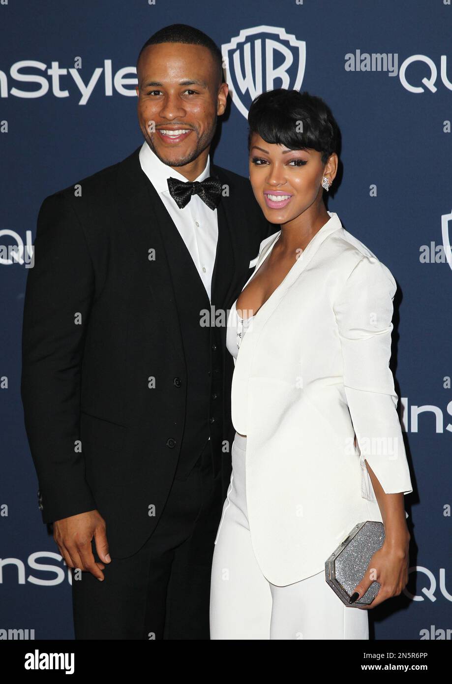 DeVon Franklin, left, and Meagan Good arrive at the 15th annual InStyle ...