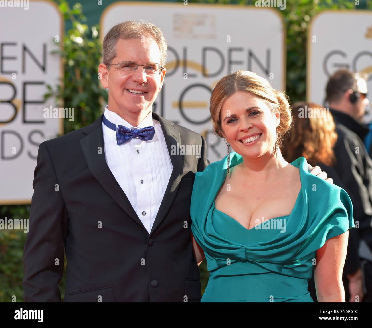 Chris Buck, left, and Jennifer Lee arrive at the 71st annual Golden ...