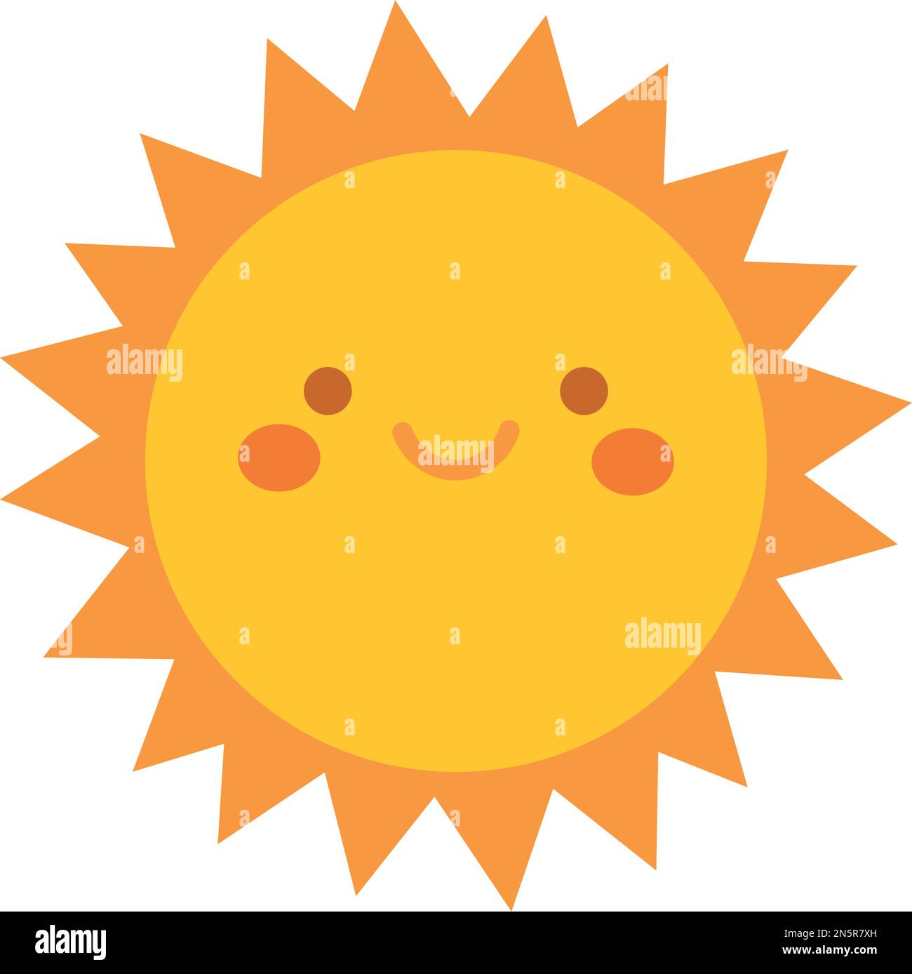 Cute face sun. Smiling kawaii character. Hot weather Stock Vector Image ...