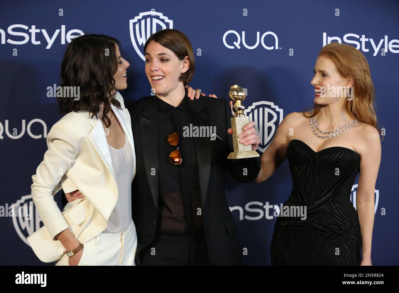 Robyn Shapiro, from left, Megan Ellison, and Jessica Chastain arrive at ...