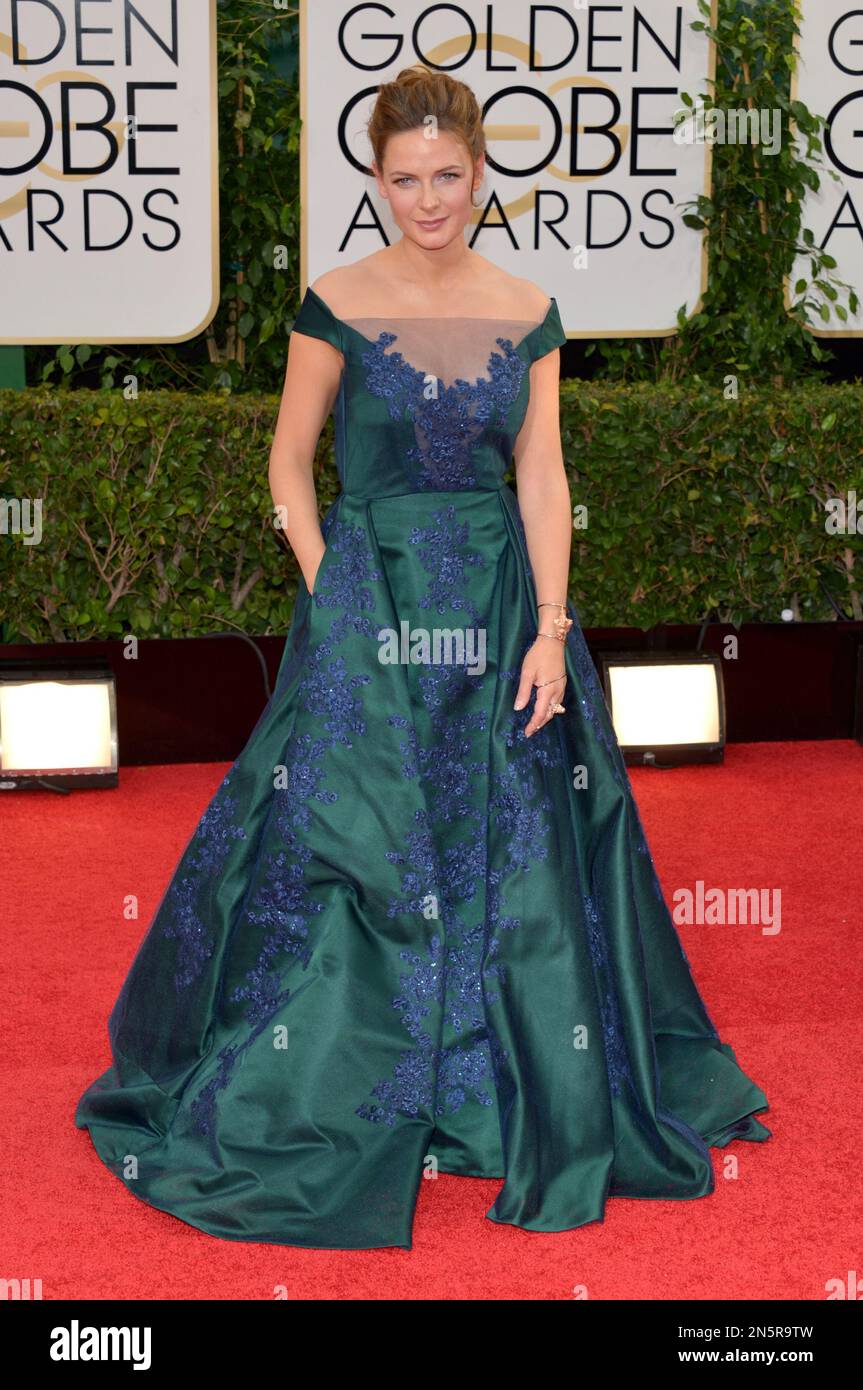 Rebecca Ferguson arrives at the 71st annual Golden Globe Awards at the ...