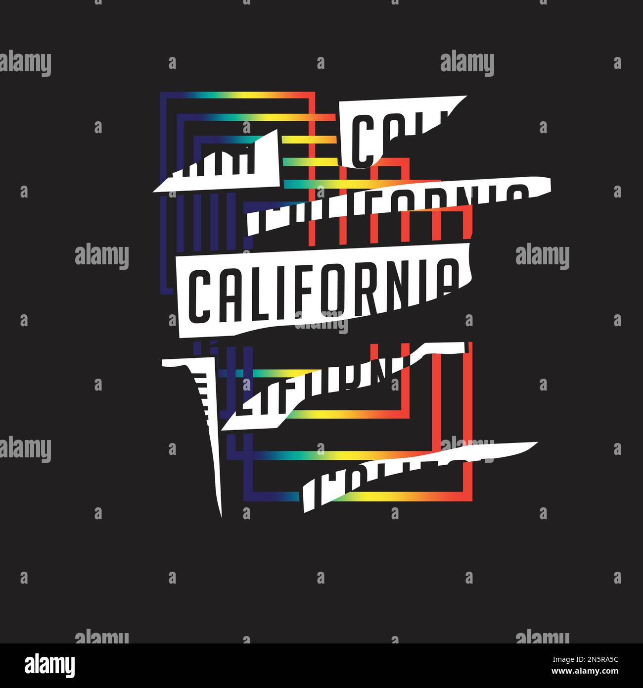 California Torn poster Rainbow gradient Typography urban poster t shirt ...