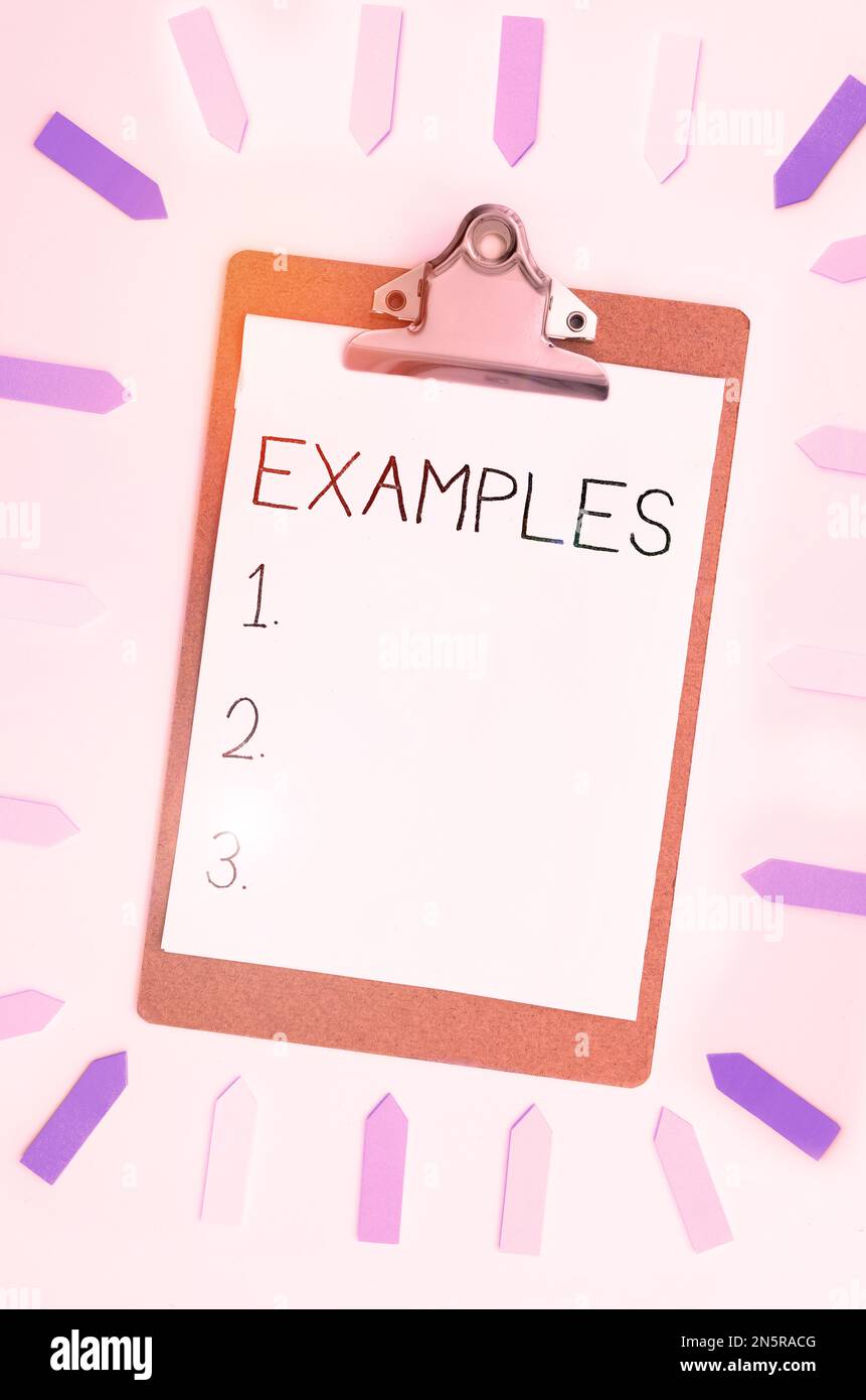 Text caption presenting Examples. Business overview photo Sample Model ...