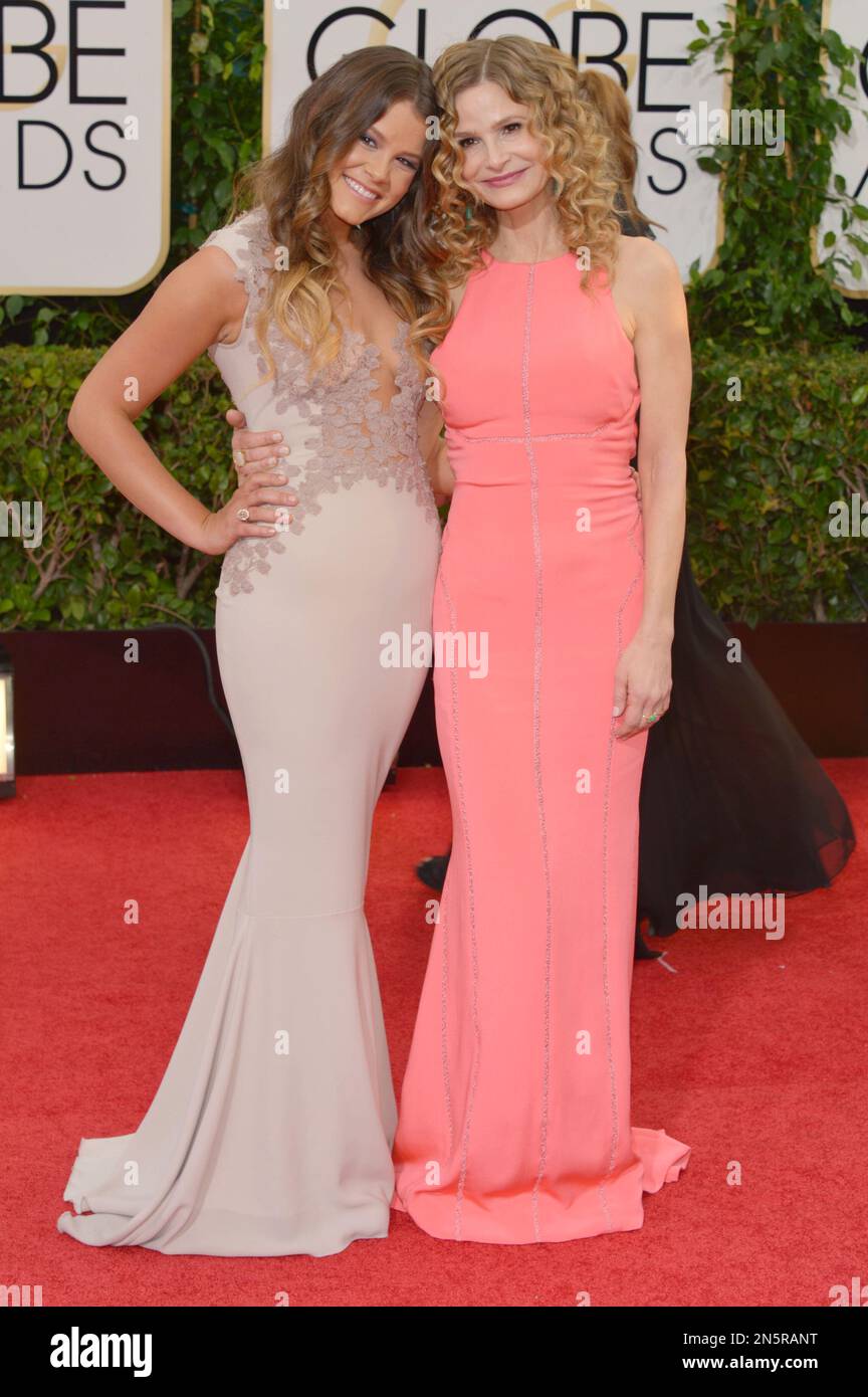 Sosie Bacon, left, and Kyra Sedgwick arrive at the 71st annual Golden ...