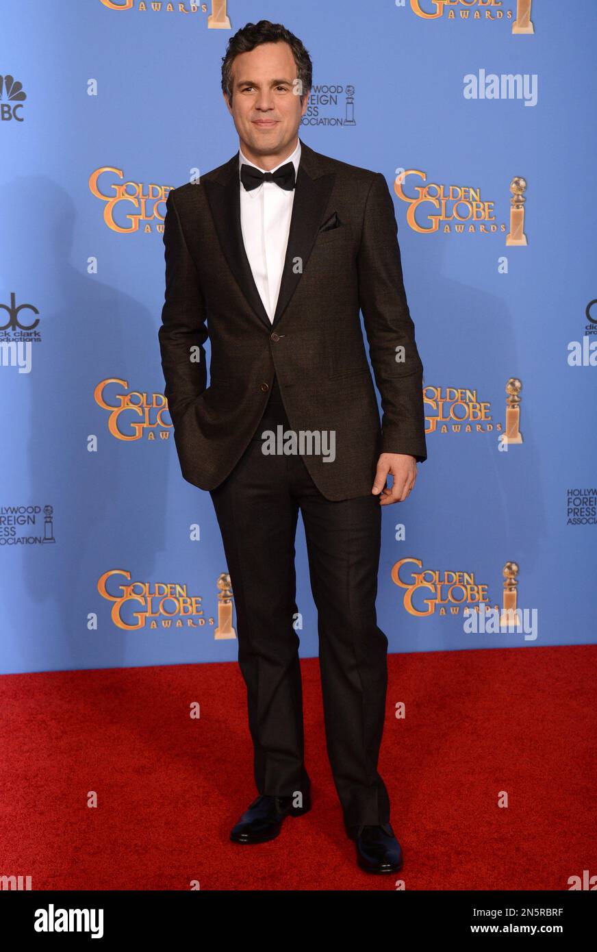 Mark Ruffalo poses in the press room at the 71st annual Golden Globe ...