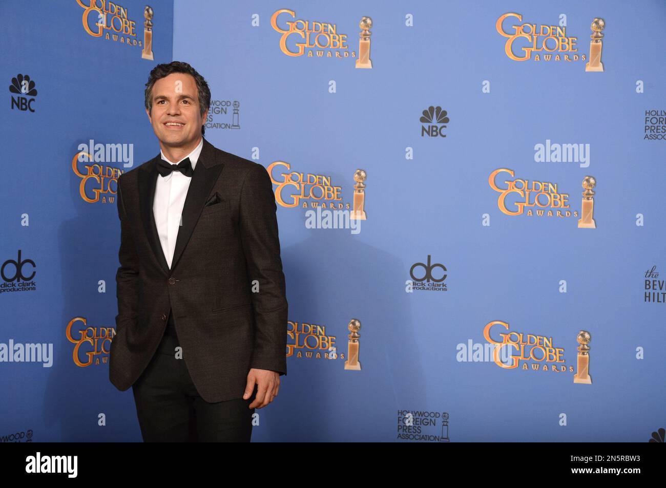 Mark Ruffalo poses in the press room at the 71st annual Golden Globe ...