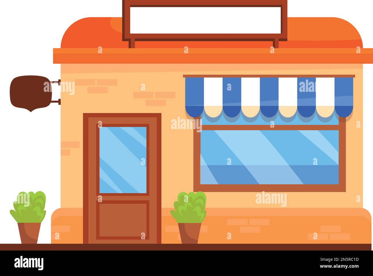 Shop facade. cartoon city building. Store front isolated on white ...