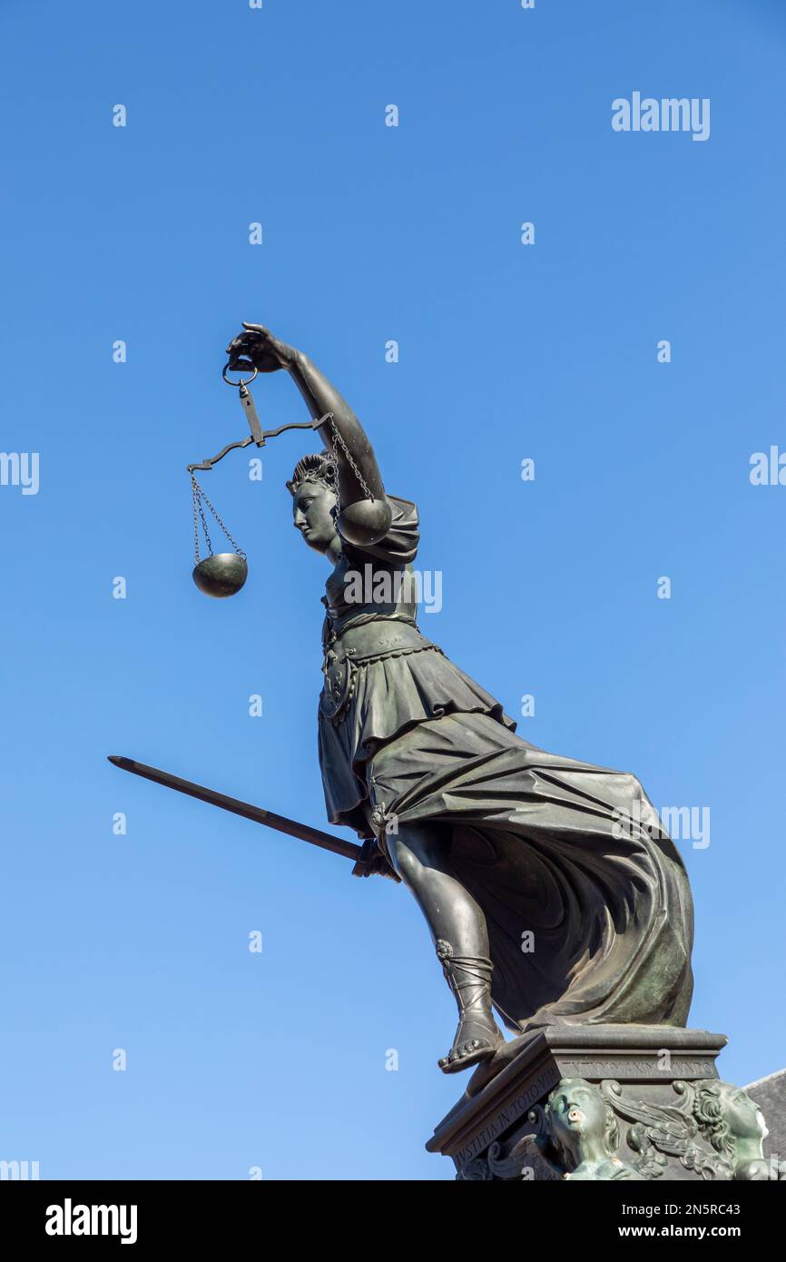 Statue of Lady Justice (Justitia) in Frankfurt, Germany Stock Photo - Alamy