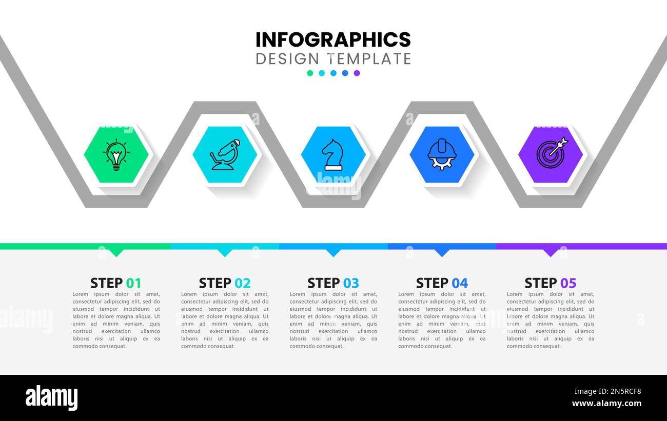 Infographic template with icons and 5 options or steps. Timeline. Can be used for workflow ...