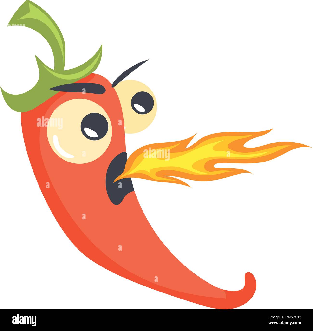 Angry hot pepper mascot. Funny cartoon chili isolated on white ...