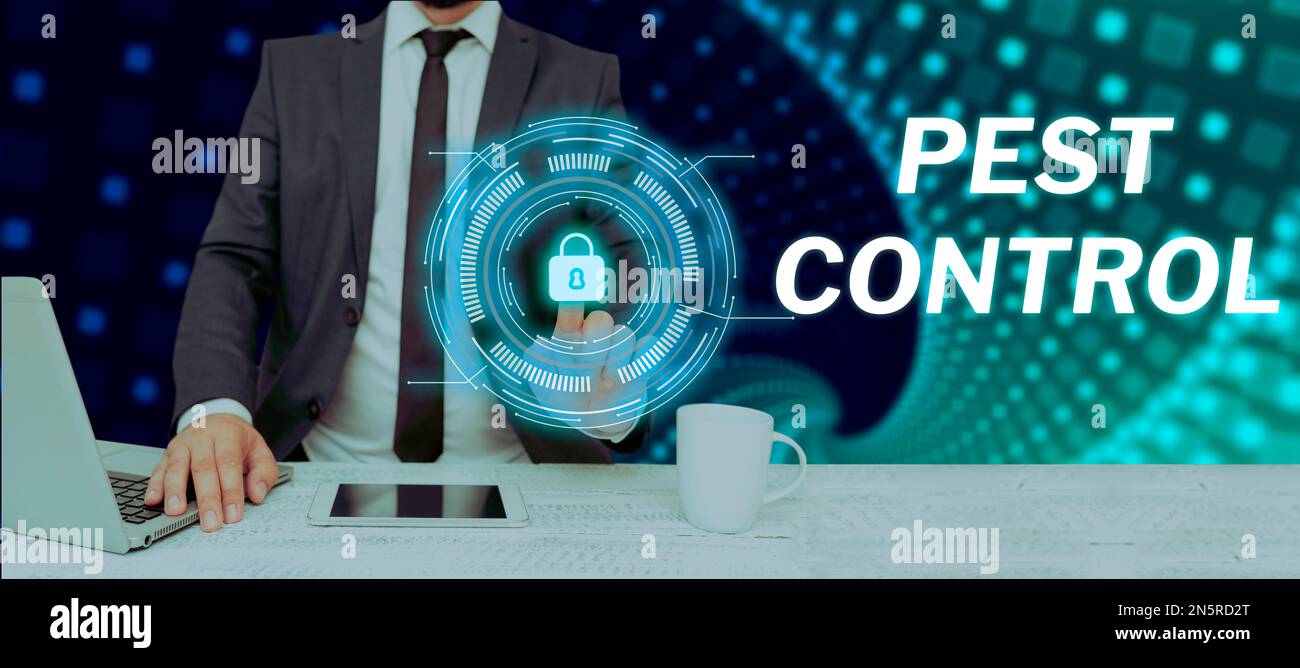 Sign displaying Pest Control. Conceptual photo Killing destructive ...